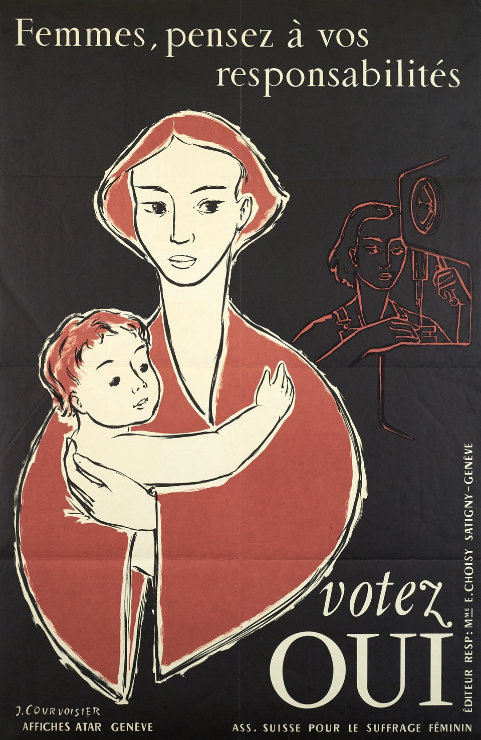 Vintage poster – Femmes, pensez à vos responsabilités, Votez Oui, Ass ... Vintage poster – Femmes, pensez à vos responsabilités, Votez Oui, Ass ...