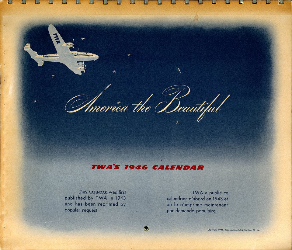 Vintage poster – America the Beautiful, TWA's 1946 calendar – Galerie 1 2 3
